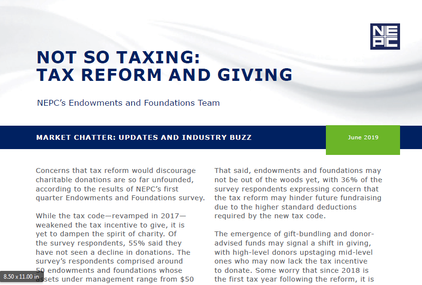 Not So Taxing: Tax Reform and Giving